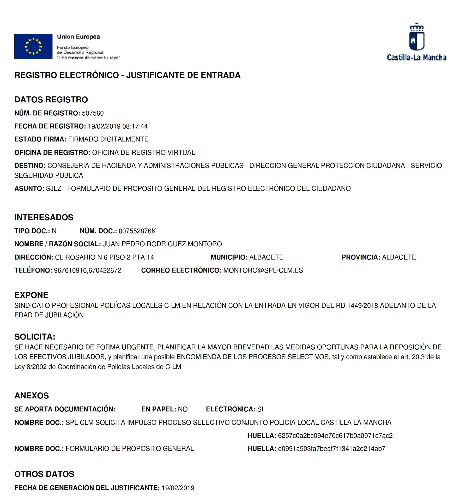 REGISTRO JCCM | SPL-CLM
